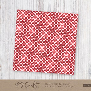 Valentine's Digital Paper, SEAMLESS Valentine's Papers, Red Digital ...
