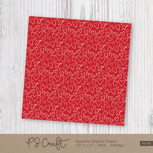 Valentine's Digital Paper, SEAMLESS Valentine's Papers, Red Digital ...