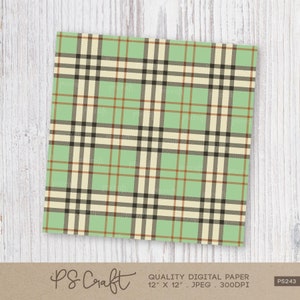 Green Tartan Digital Paper, SEAMLESS Plaid Digital Paper, Classic ...