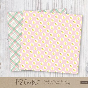 Rubber Duck Digital Paper, SEAMLESS Pink and Mint Digital Papers With ...