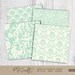Green Damask Digital Papers, SEAMLESS Green Damask Papers, Damask ...