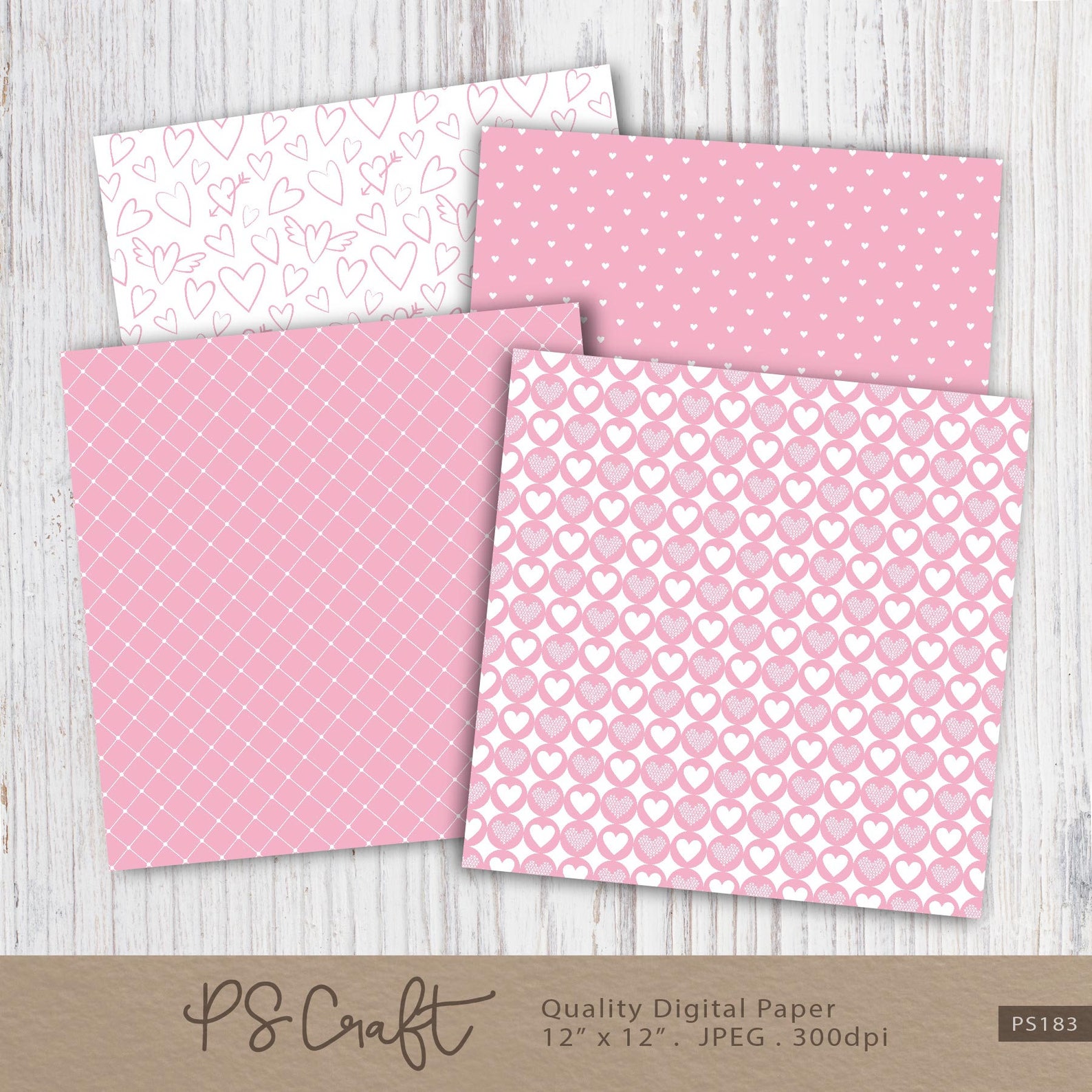 Valentine's Digital Paper Seamless Valentines Papers - Etsy