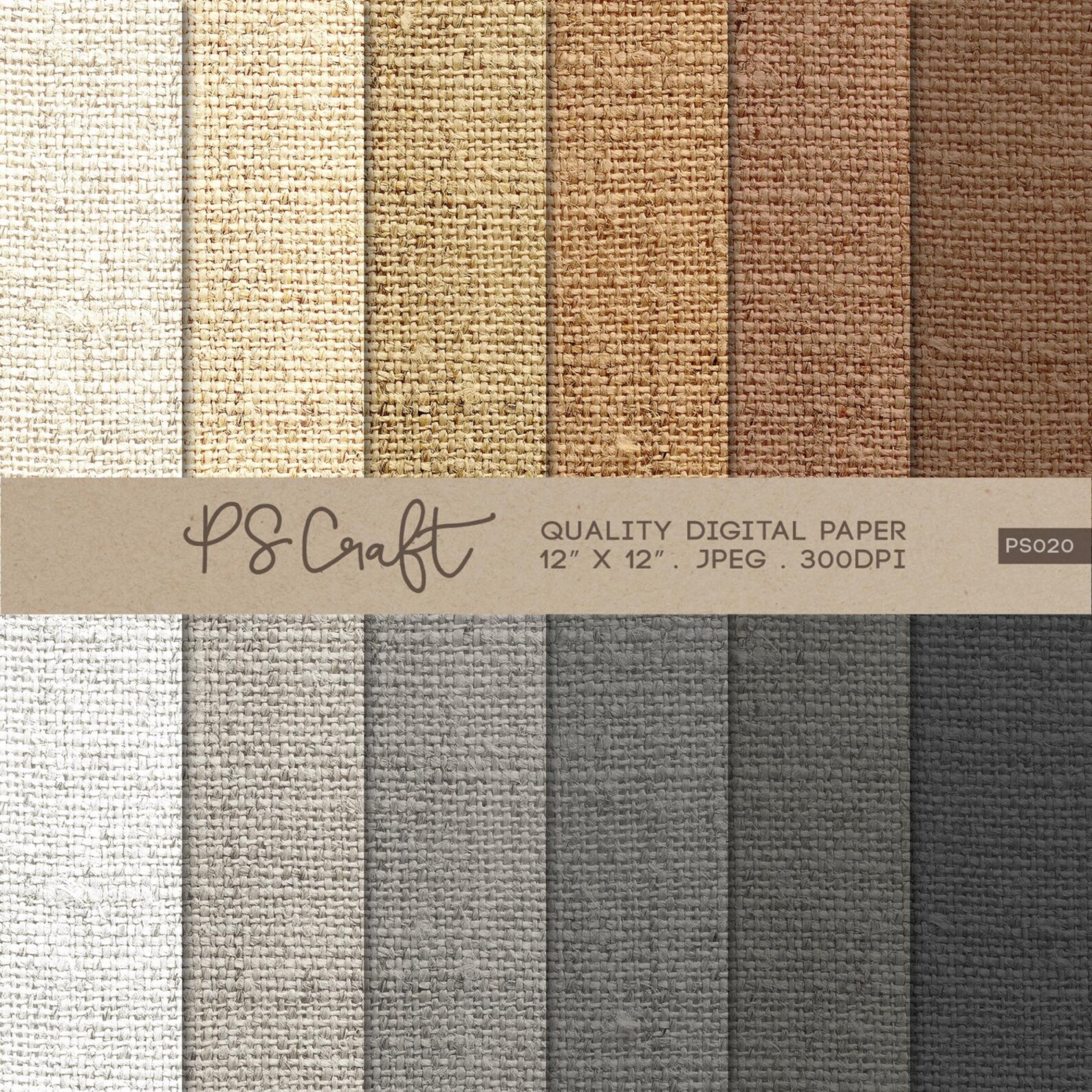 Burlap Digital Papers, Natural Burlap Pattern, Fabric Papers - Etsy