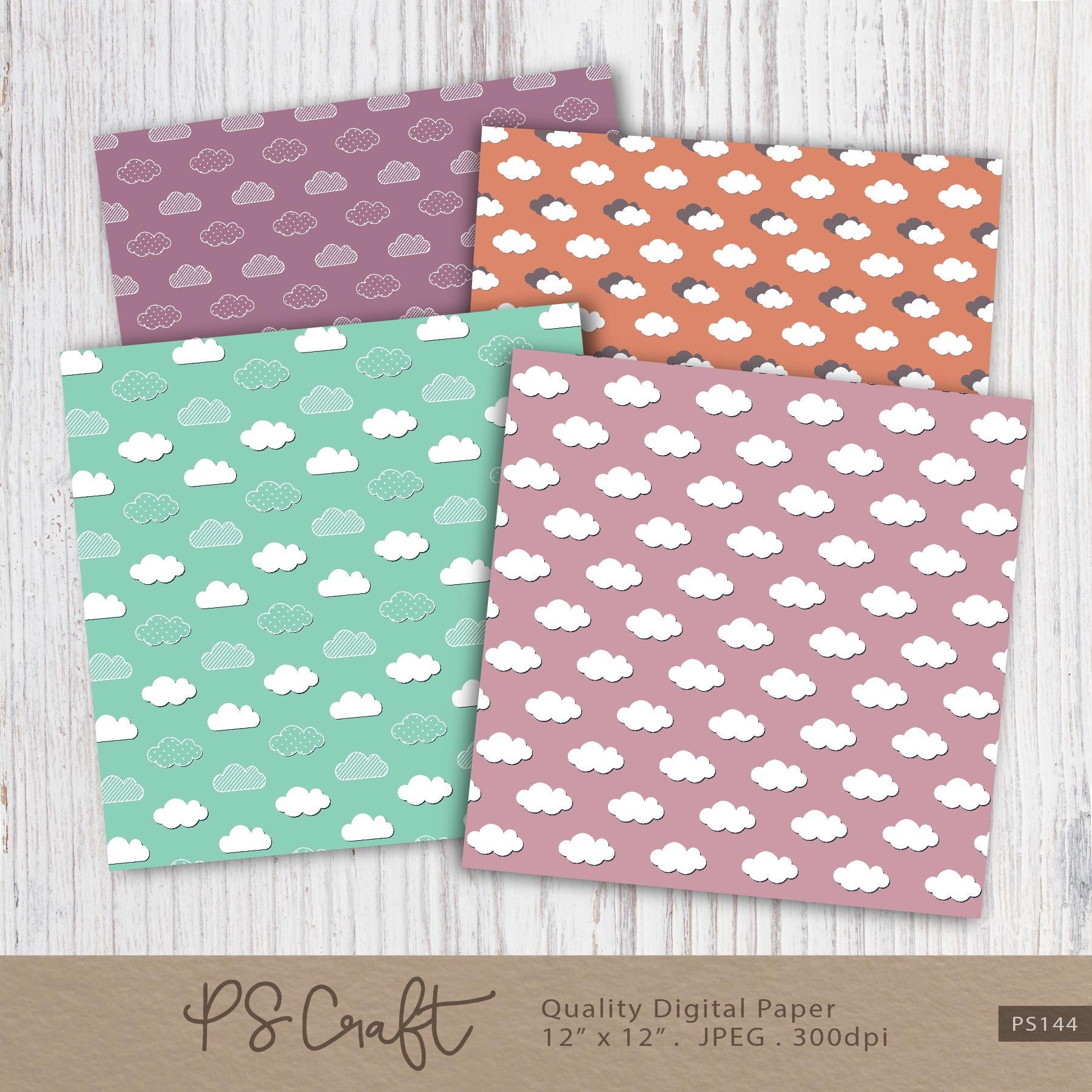 SEAMLESS Clouds Digital Paper Cloudy Background Sky Pattern - Etsy