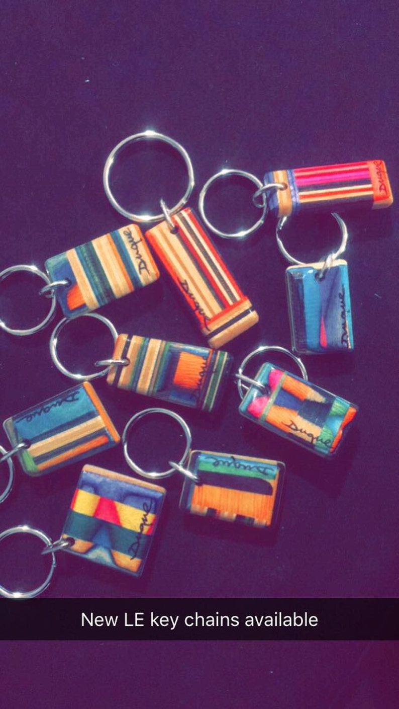 Recycled Wood Skateboard Key Chain Upcycled by Duque Skate Art - Etsy