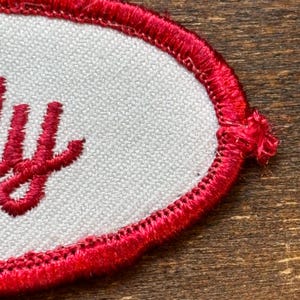 Sandy A White Work Shirt Name Patch That Says sandy in Red Script With ...