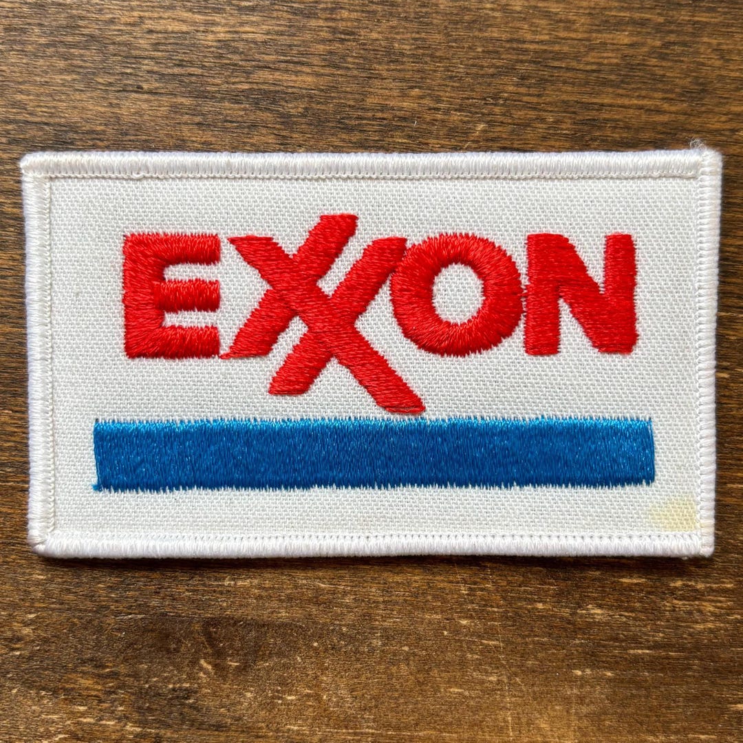 Exxon Work Shirt Uniform Patch - Note Slight Yellow Stain Lower Right ...