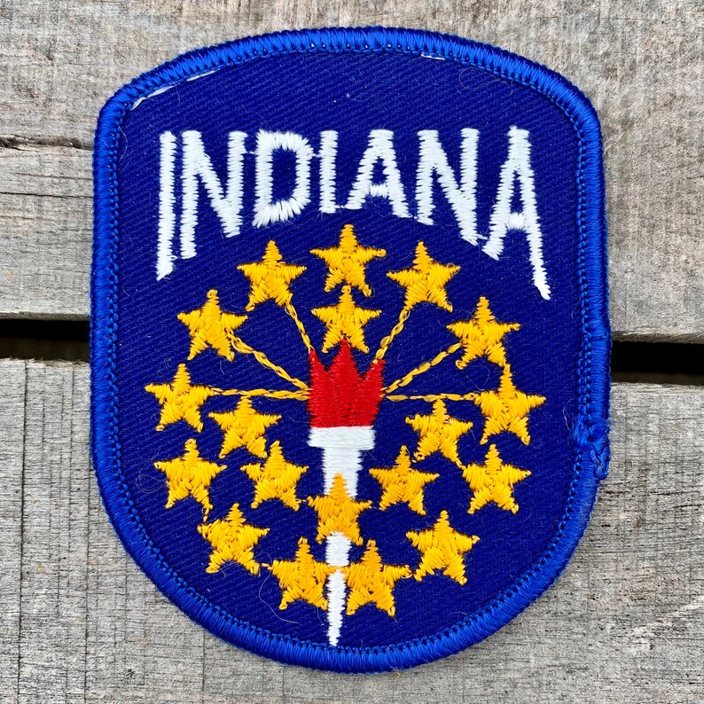 Indiana Flag Vintage Travel Patch | Etsy