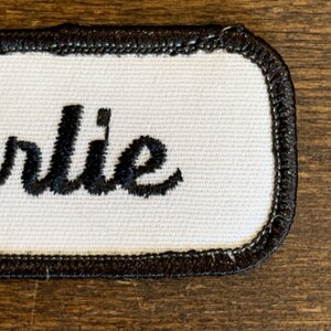 Charlie Name Patch. A White Work Shirt Patch With charlie in Black ...