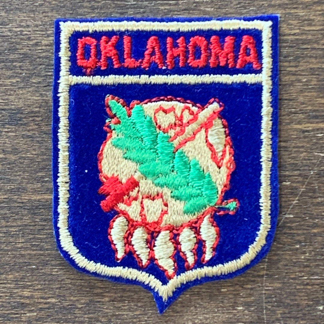 Oklahoma Small Felt Flag Vintage Travel Patch - Etsy