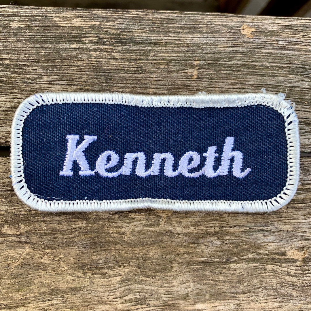 Kenneth. A Blue Work Shirt Name Patch That Says "kenneth" in White ...