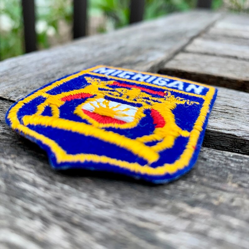 Michigan Flag Small Blue Felt Souvenir Travel Patch - Etsy