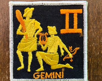 Embroidered Gemini Zodiac Sign Iron on Patch, Astological Gemini Patch ...