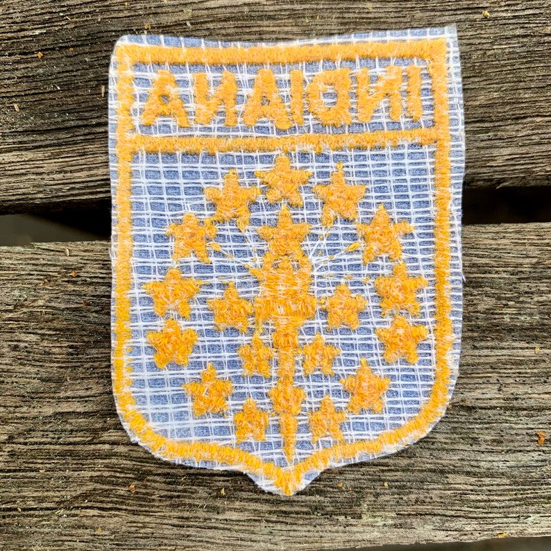 Indiana Small Felt State Flag Vintage Travel Patch - Etsy