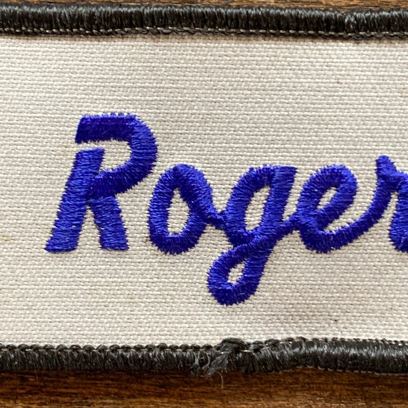 Roger. A White Work Shirt Name Patch That Says - Etsy