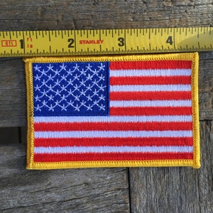 USA Flag Patch With Yellow Border - Etsy
