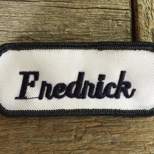 Fredrick Work Shirt Name Patch. A White Patch With fredrick in Black ...