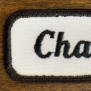 Charlie Name Patch. A White Work Shirt Patch With charlie in Black ...