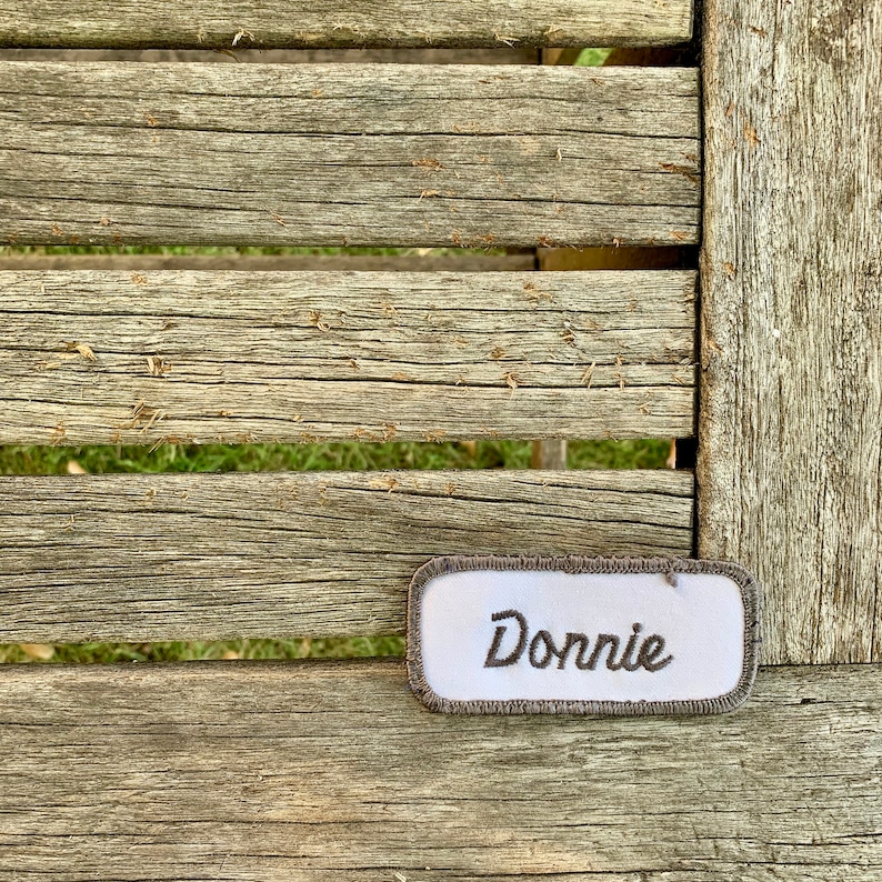 Donnie Work Shirt Name Patch. A White Patch With Gray - Etsy