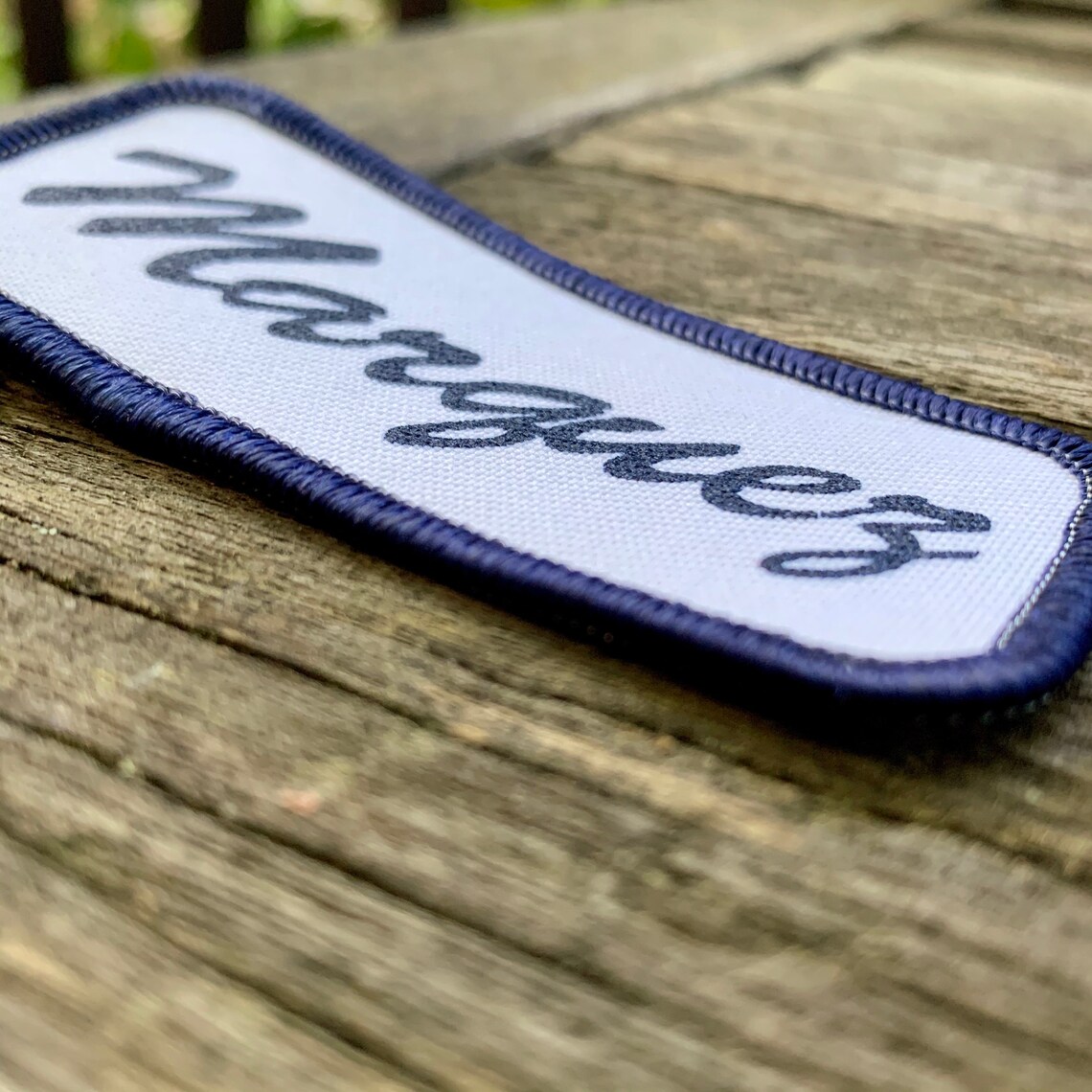 Marquez A white work shirt patch that says | Etsy