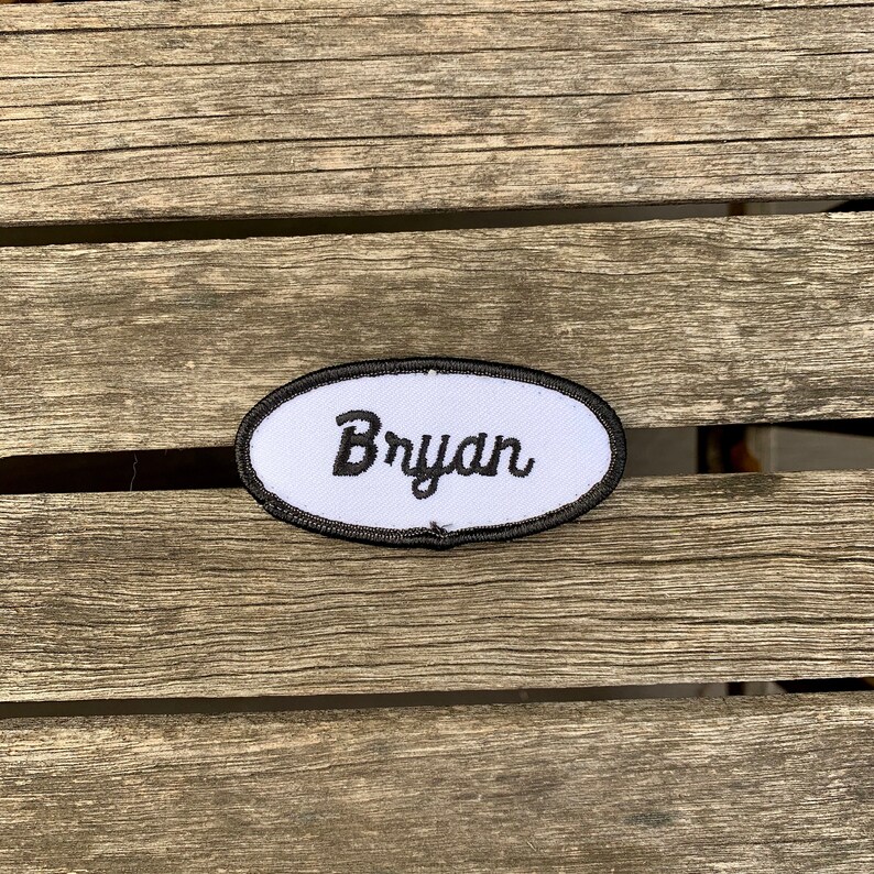Bryan. A White Work Shirt Name Patch That Says | Etsy