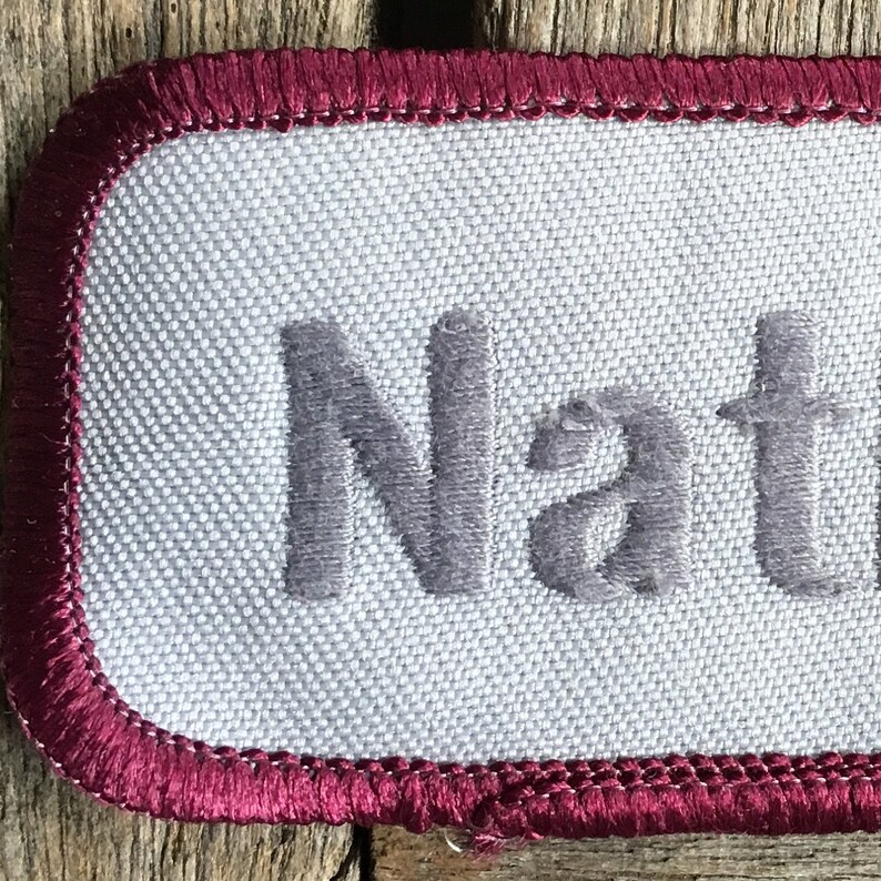 Nathan. A Light Gray Work Shirt Name Patch That Says | Etsy