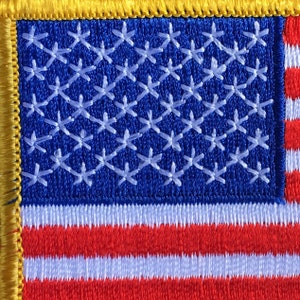 USA Flag Patch With Yellow Border - Etsy