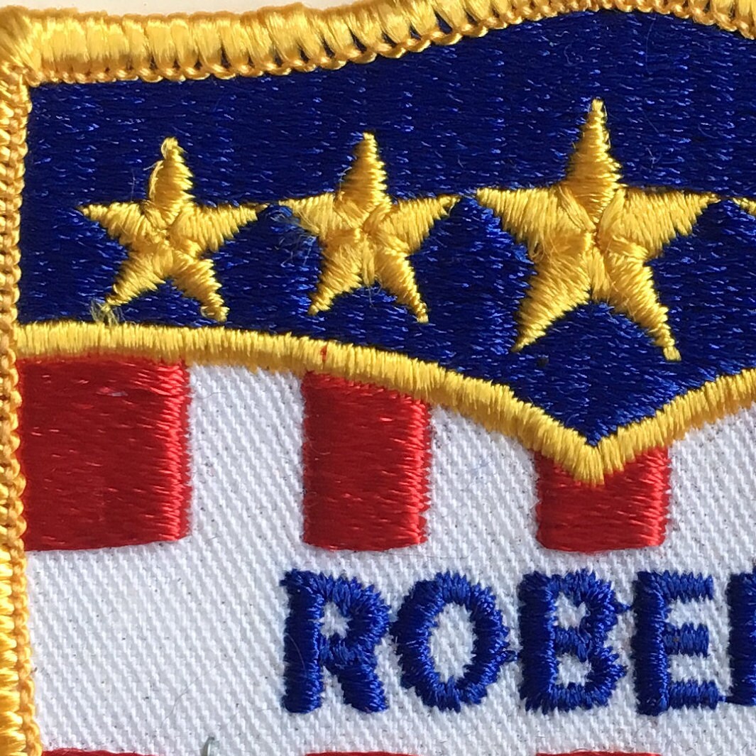 Robert LAST ONE A Red White and Blue Shield Patch That Says | Etsy