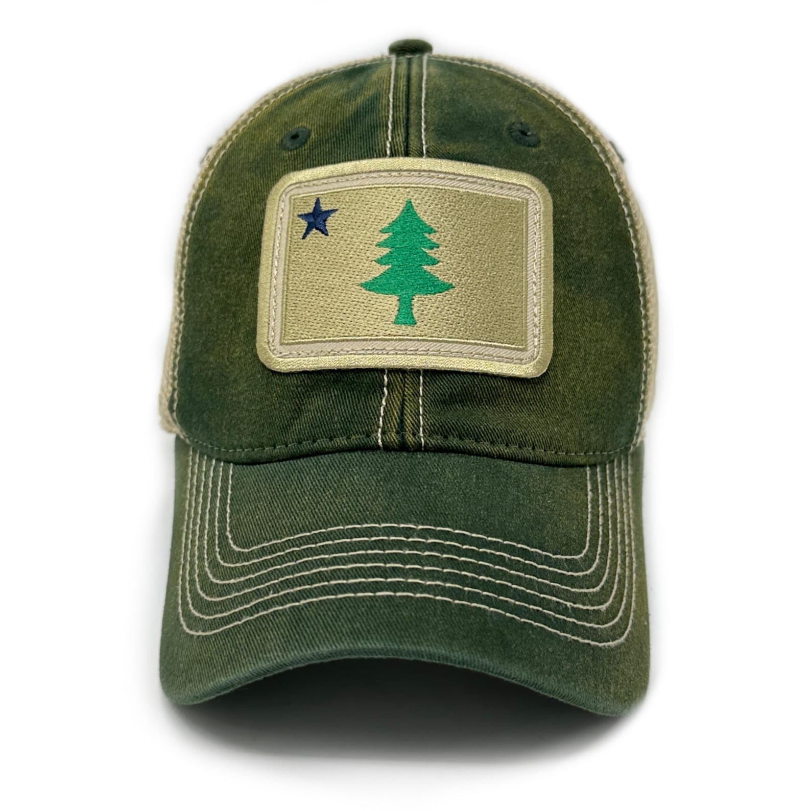 1901 Maine Pine Tree Flag Trucker Hat, Green - Etsy