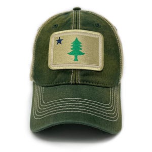 1901 Maine Pine Tree Flag Trucker Hat, Green - Etsy