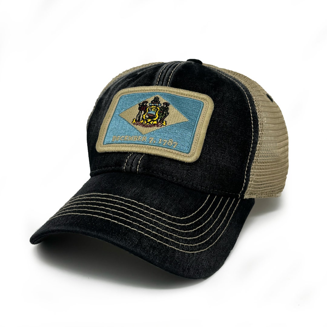 Delaware Flag Patch Trucker Hat, Black - Etsy