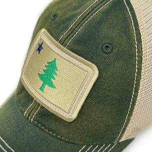 1901 Maine Pine Tree Flag Trucker Hat, Green - Etsy