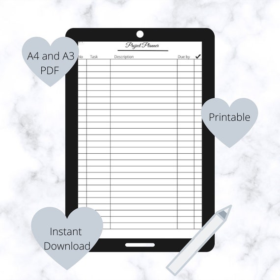 A4 and A3 Digital Project Planner for Goodnotes Notibility on | Etsy