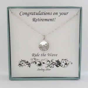 Retirement Gift for Women, Ride the Wave Necklace, Retirement Necklace ...