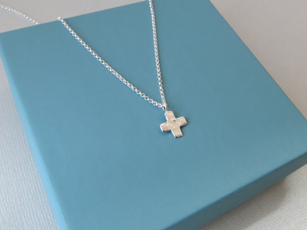 Silver Cross Necklace, Tiny Cross, Small Cross, Sterling Silver, Cross ...