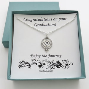 Graduation Gift, Graduation Gift for Her, Silver Compass Necklace ...