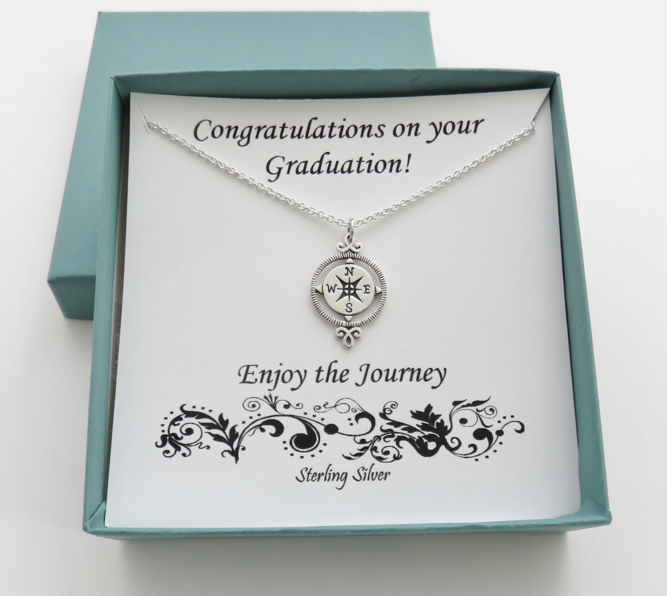 Graduation Gift Graduation Gift for Her Silver Compass | Etsy