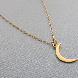 Gold Crescent Moon Necklace, Small Gold Crescent, Celestial Jewelry ...