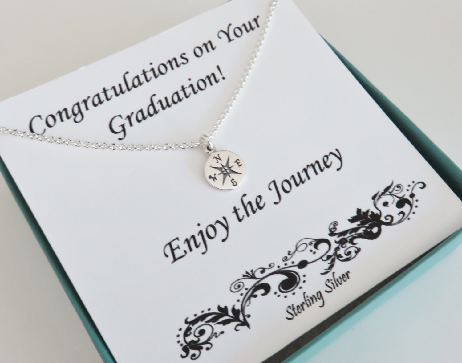 Graduation Gift Sterling Silver Compass Necklace Graduation - Etsy Canada