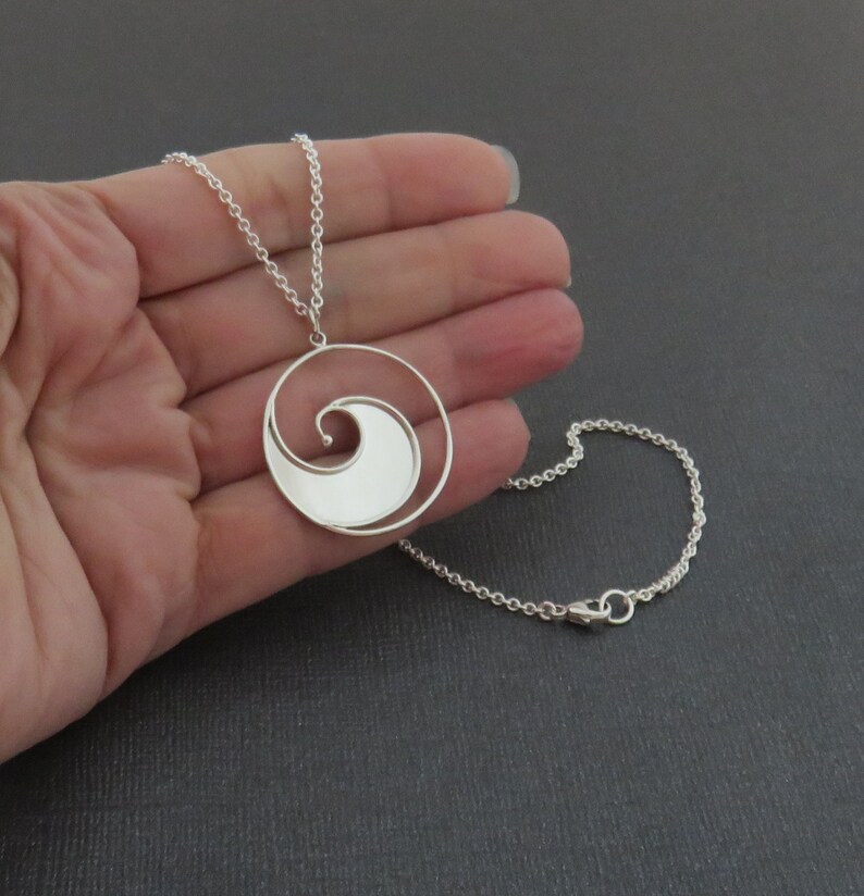Wave Necklace, Surfer Necklace, Ocean Jewelry, Beach Necklace, Surf ...