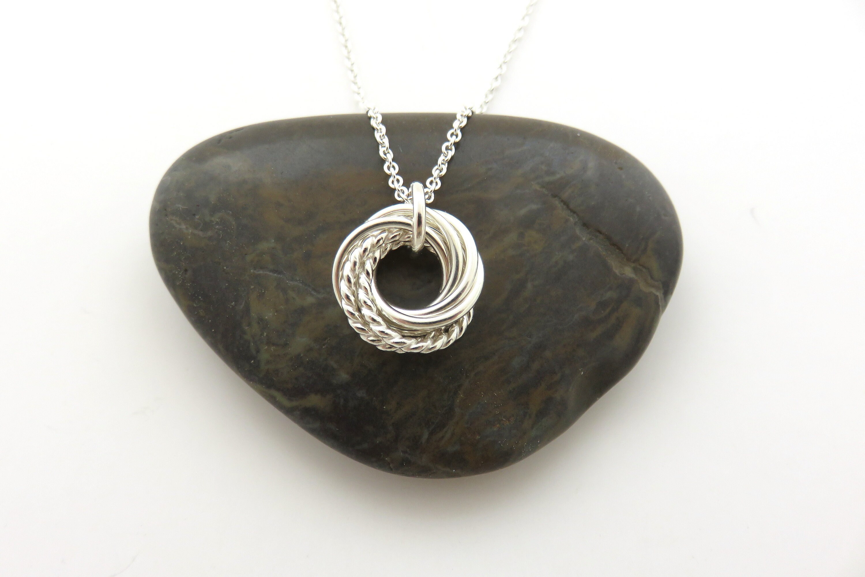 70th Birthday, Textured Sterling Silver Necklace, 70th Anniversary Gift ...
