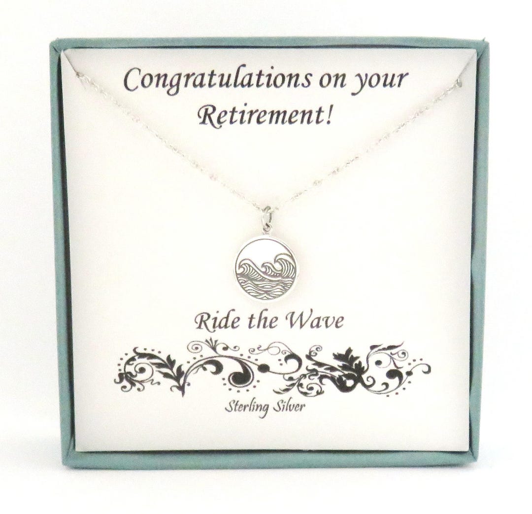 Retirement Gift for Women, Ride the Wave Necklace, Retirement Necklace ...