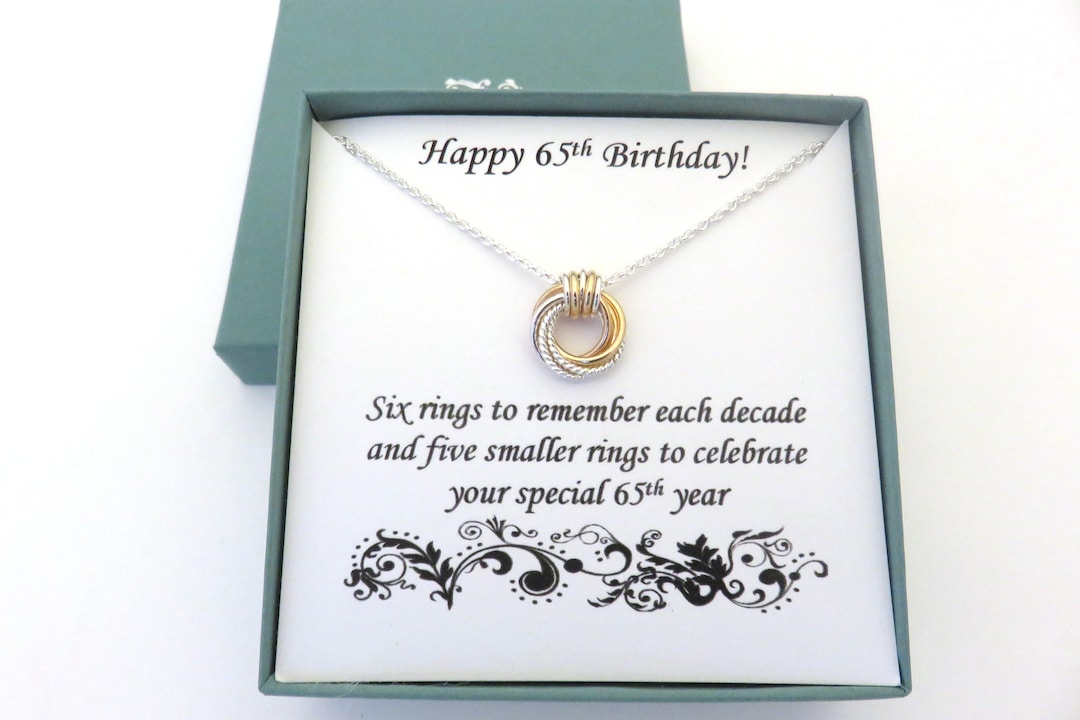 65th Birthday Gifts, Silver and Gold Necklace, 65th Birthday Gift for ...