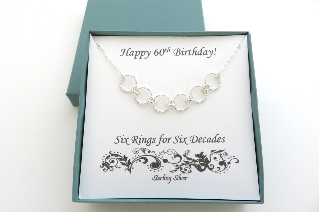 60th Birthday Gifts for Women Six Rings Necklace 60th - Etsy