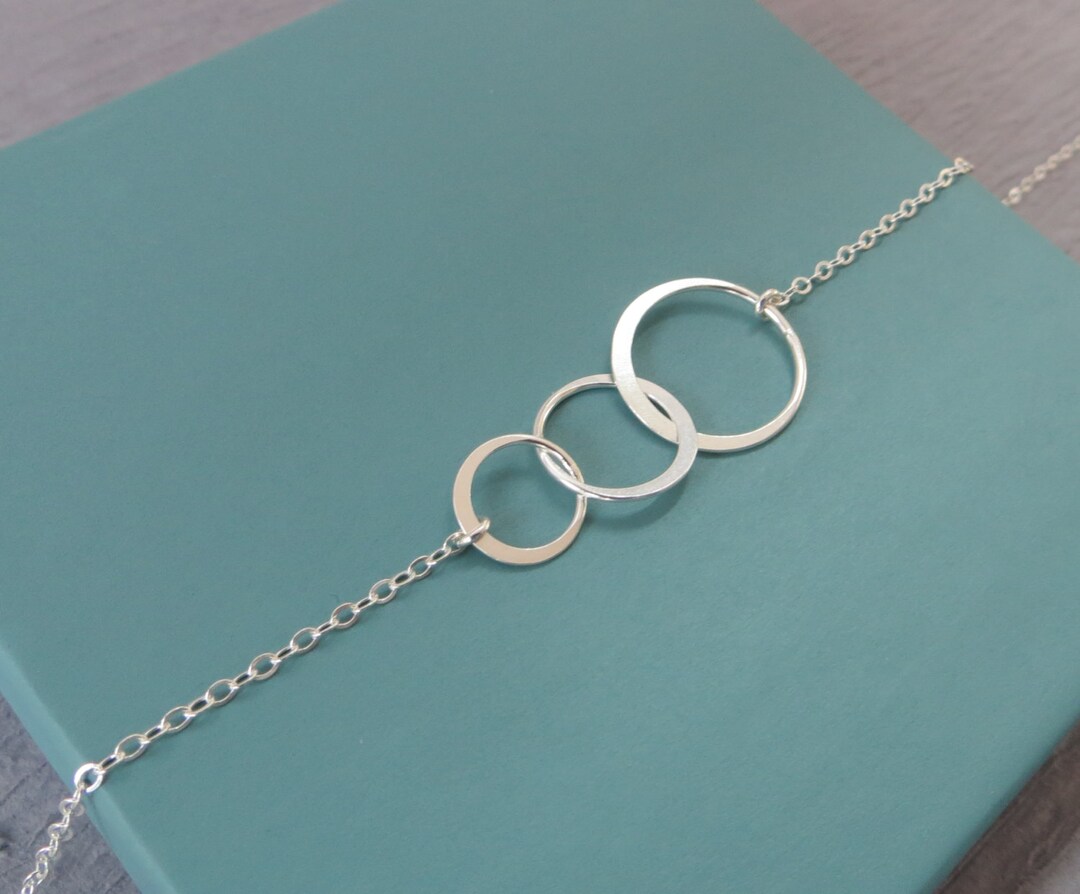 Three Circle Necklace, 3 Circle, Sterling Silver, Three Rings, Three ...