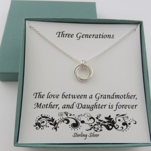 Three Generations Necklace, Generations Necklace, Small Pendant ...