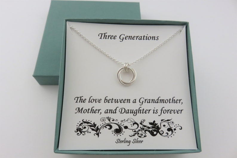 Three Generations Necklace, Generations Necklace, Small Pendant ...