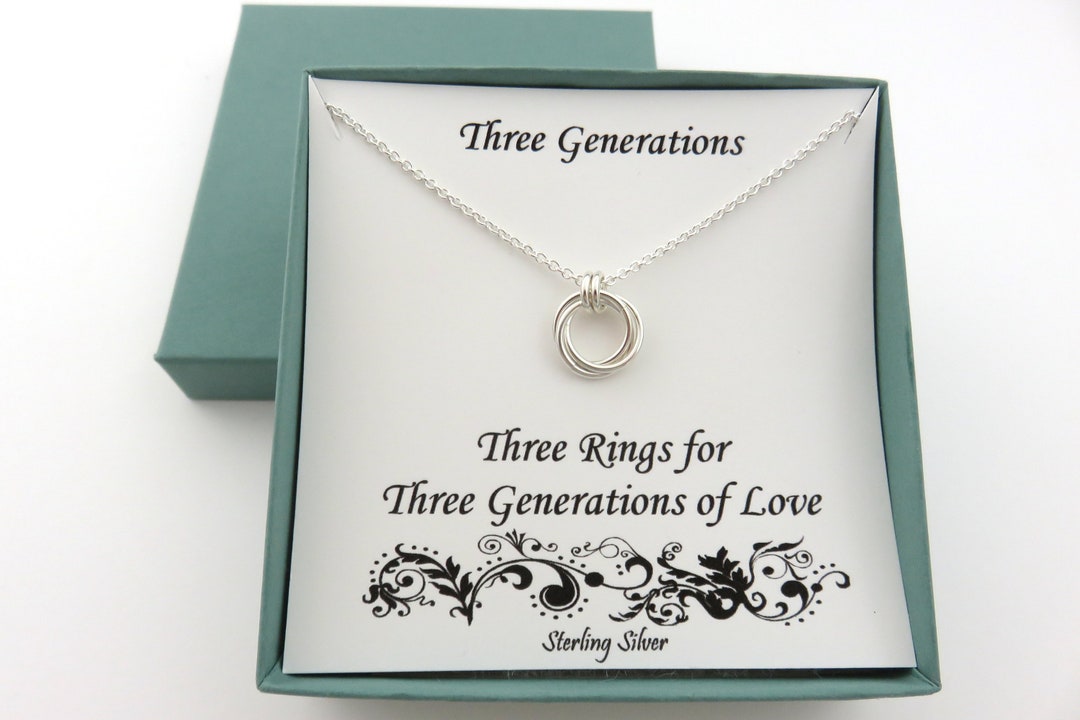 Three Generations Necklace, Generations Necklace, Small Pendant ...