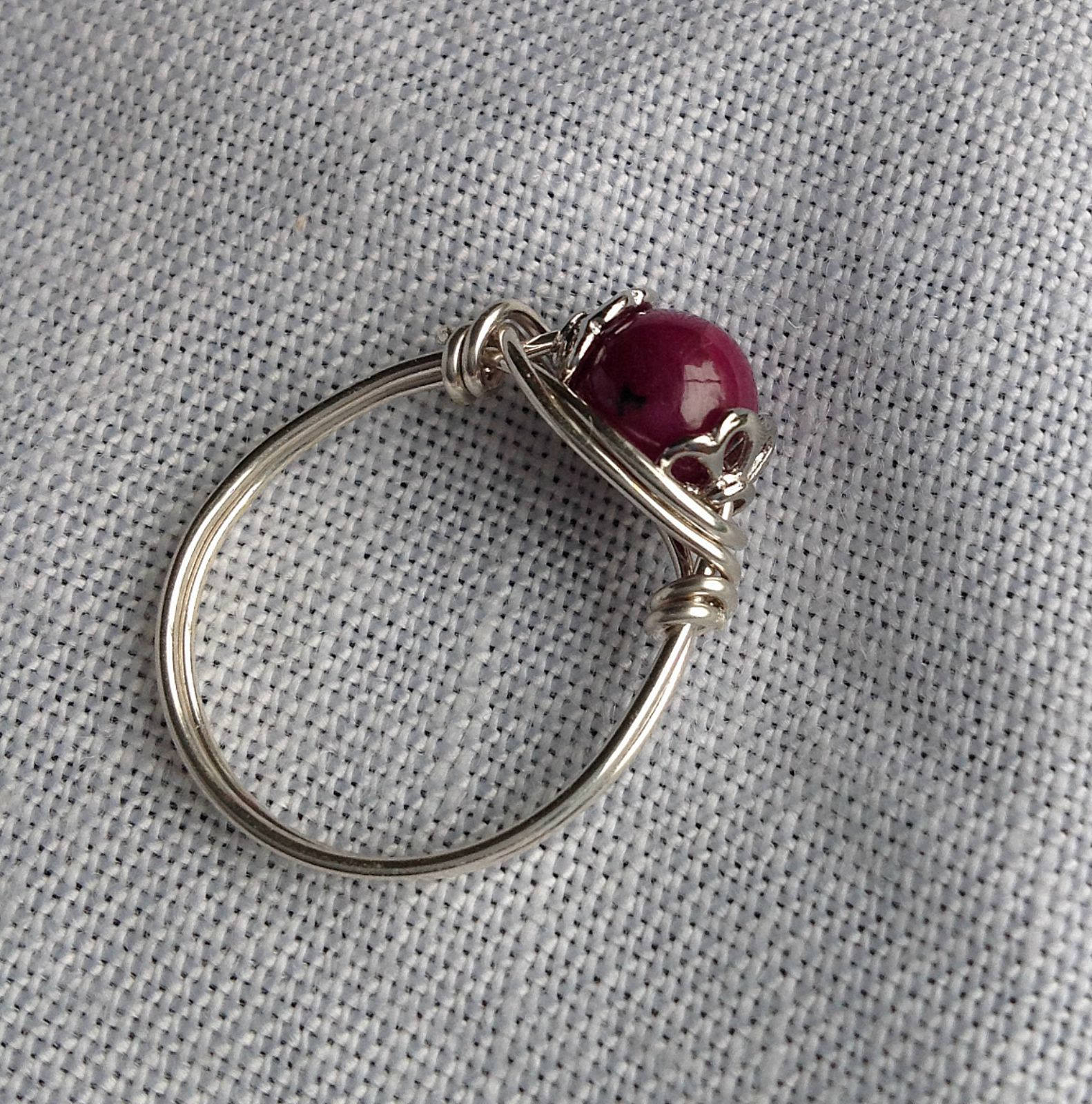Natural Ruby Sterling Silver wire-wrapped ring size 6.5 | Etsy