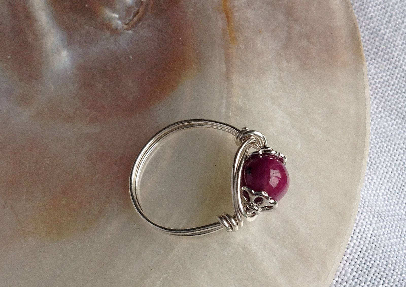 Natural Ruby Sterling Silver Wire-wrapped Ring Size 6.5 - Etsy